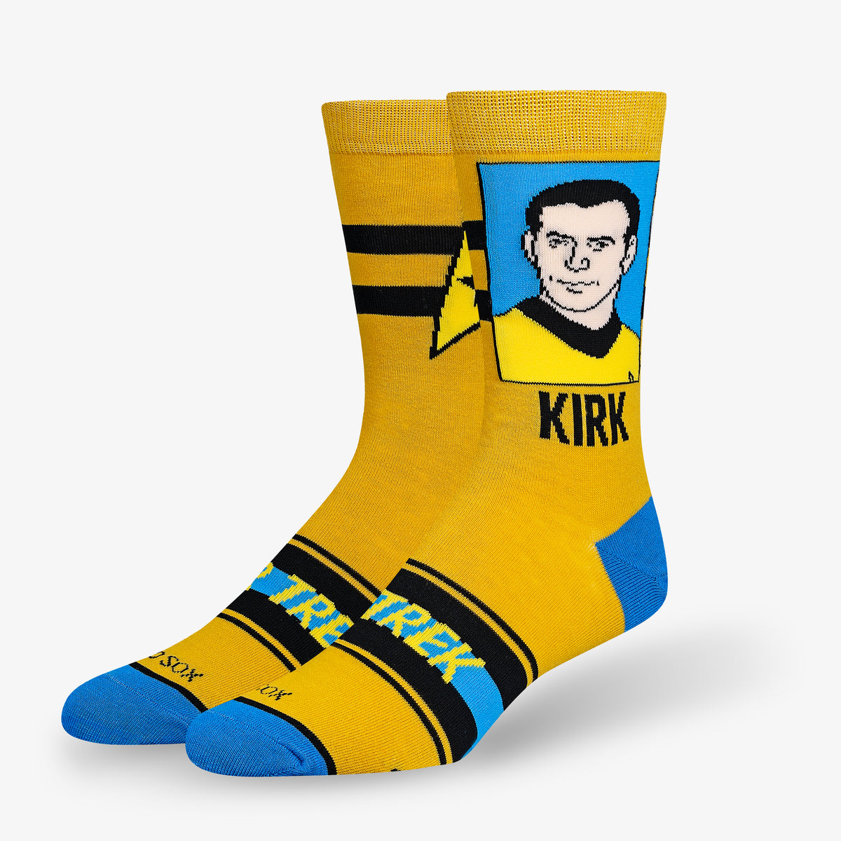 Captain Kirk Portrait Yellow Men's Crew Socks | Odd Sox – ODD SOX